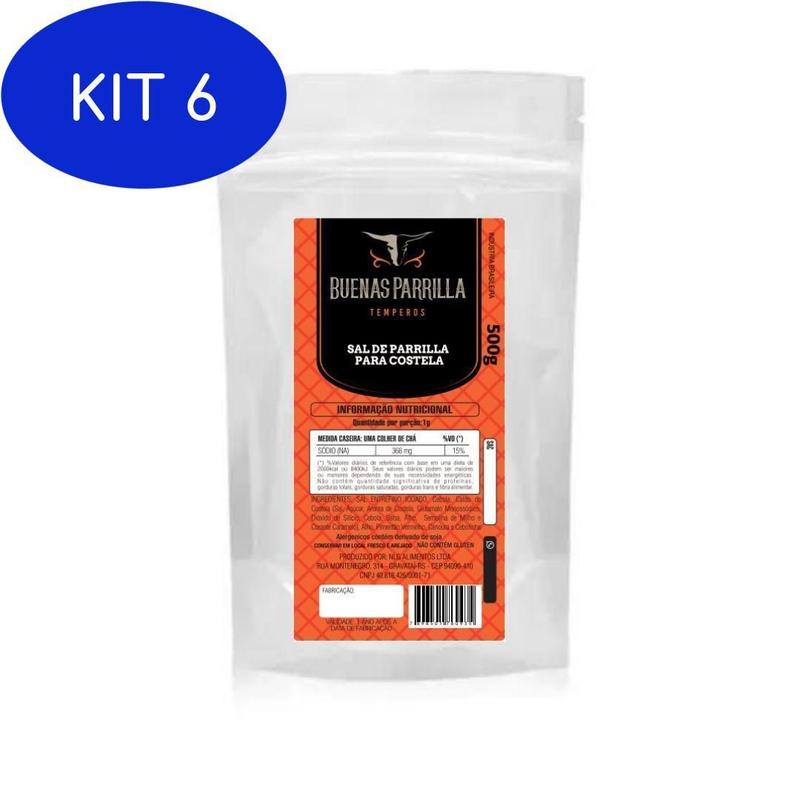 Kit 6 Sal Buenas Parrilla Costela 500G Sachê - Sal - Magazine Luiza