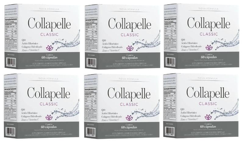 Kit 6 Suplemento Alimentar Collapelle Classic 60Cps - Prowin ...