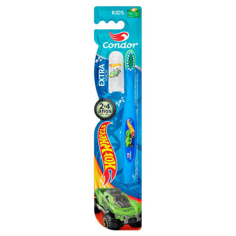Kit 6 Und Escova Dental Hot Wheels 2 A 4 Anos Com Protecção - Condor ...