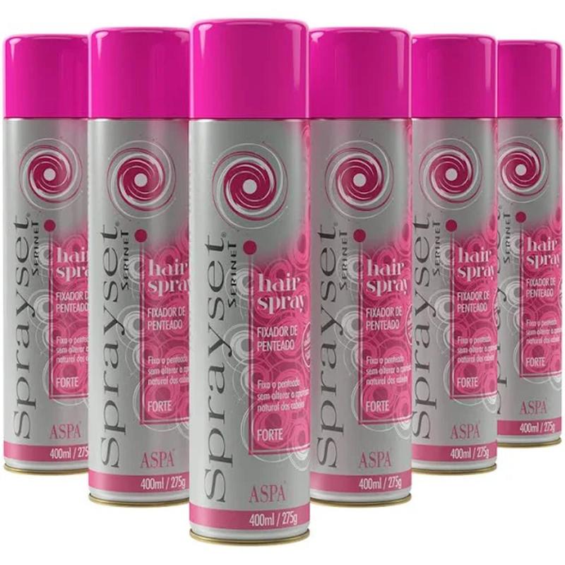 KIT 6 unidades de Sprayset Hair Spray 400ml - Forte - Fixador de ...
