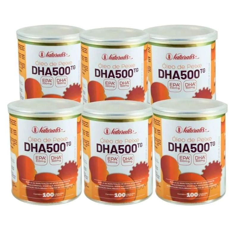 Kit 6 Unidades Omega-3 DHA 500 Naturalis 100 Cápsulas Cada - Ômega 3 ...
