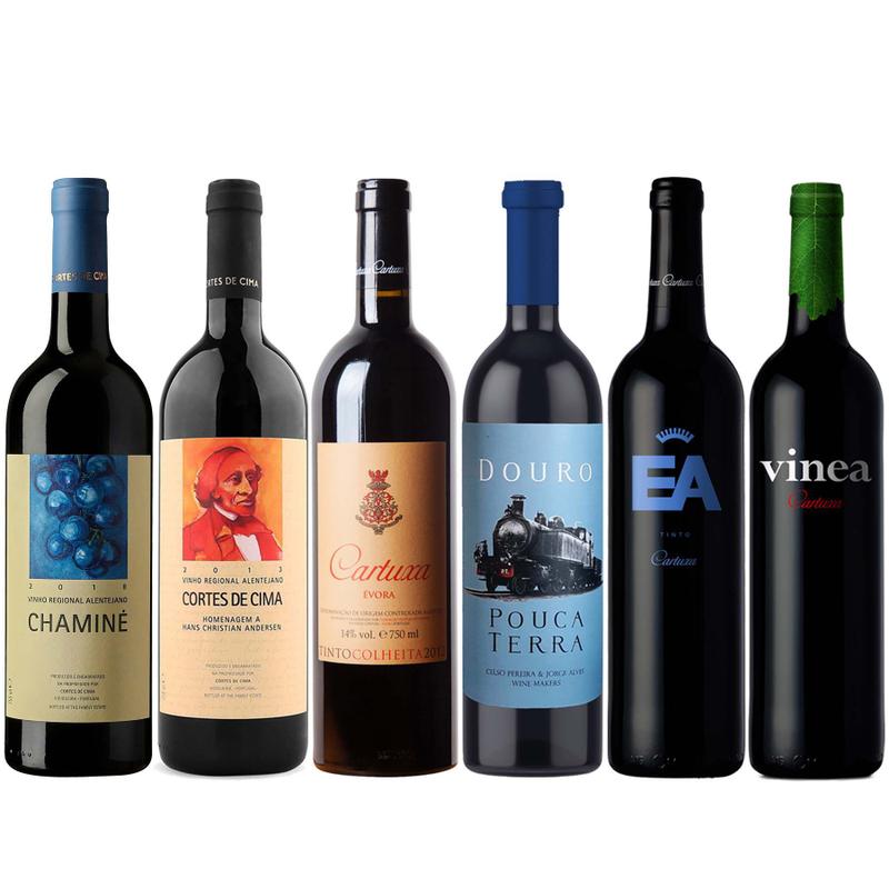 Kit 6 Vinhos Tintos de Portugal: Cartuxa EA/Vinea/Colheita, Cortes de ...