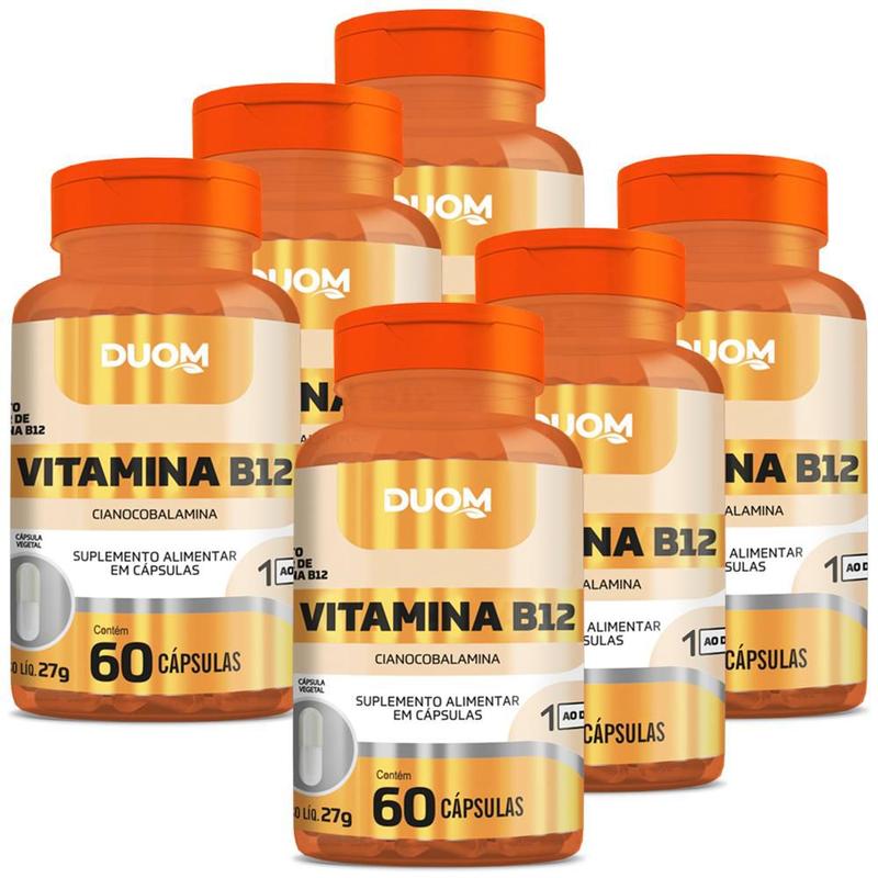 Kit 6 Vitamina B12 60 Cápsulas Duom - Vitaminas A-Z - Magazine Luiza
