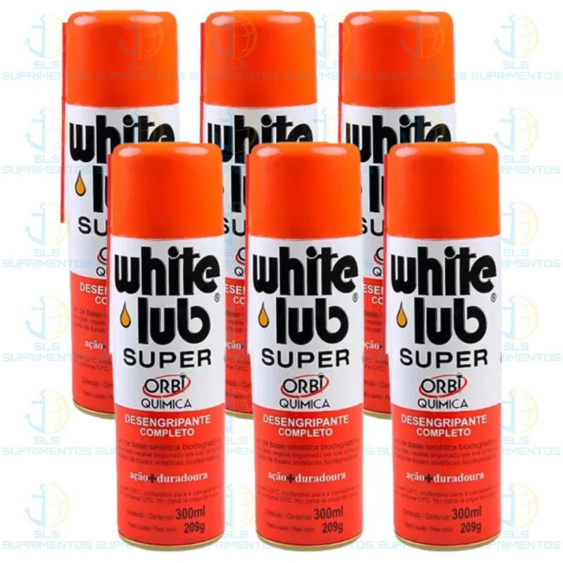 Kit 6 White Lub Super Óleo Desengripante Spray Wd 300ml Orbi ...