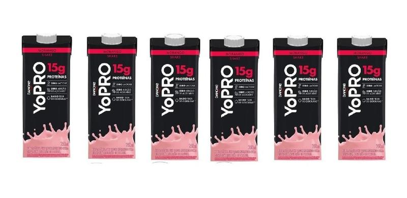 Kit 6 Yopro Bebida 15g Protein Morango 250ml Whey Yo Top - DANONE ...