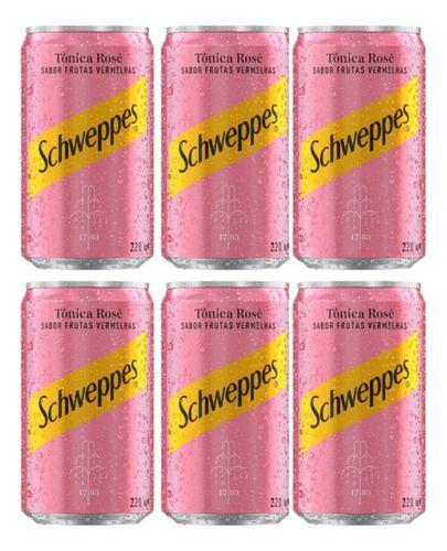Kit 6u Schweppes Tônica Rose Frutas Vermelhas Lata 220ml - Scwheppes ...