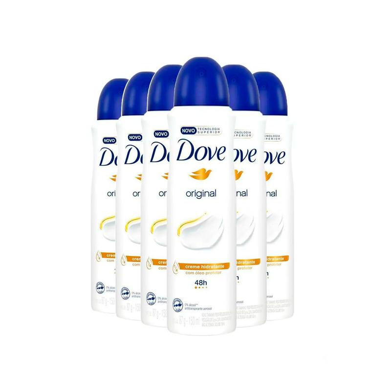 KIT 6UN Desodorante Aerossol Antitranspirante DOVE ORIGINAL - 150ML ...