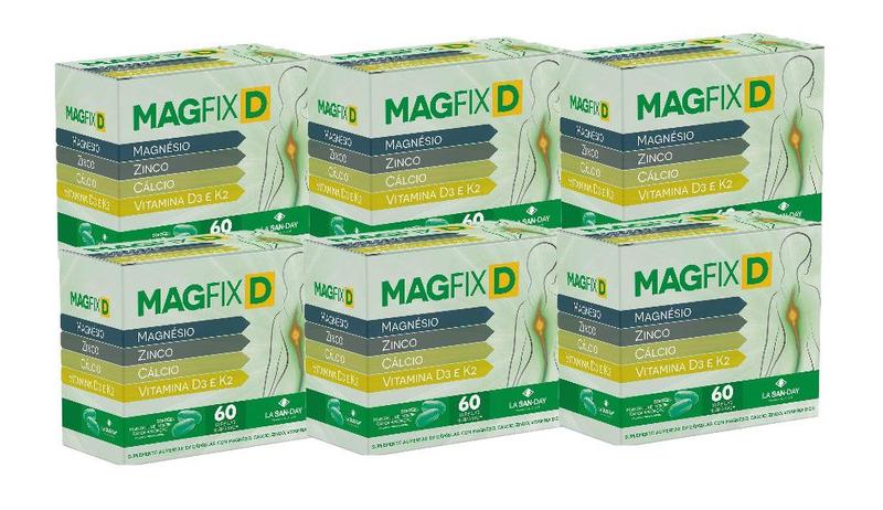 Kit 6x Suplemento Magfix D Com 60 Cápsulas - La San Day - Kit de ...