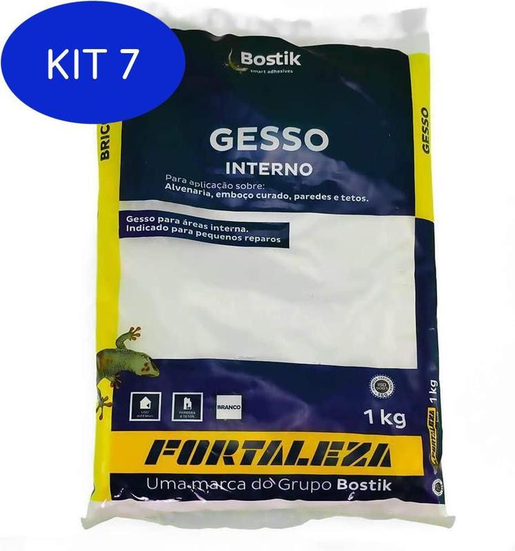 Kit 7 Gesso Pó 1 Kg-Fortaleza - Bostik - Gesso para Construção ...