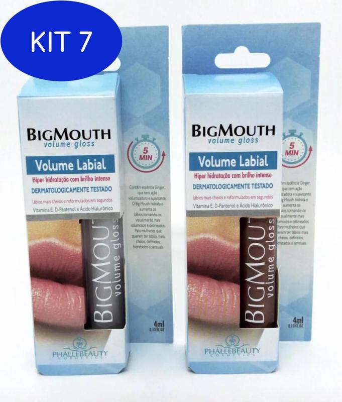 Kit 7 Gloss Big mouth volume labial phallebeauty - Gloss e Brilho ...