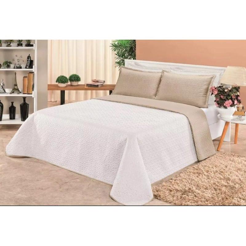 Kit 7 peças Cobre leito Clara dupla face Queen com lençol hypercal 400 ...