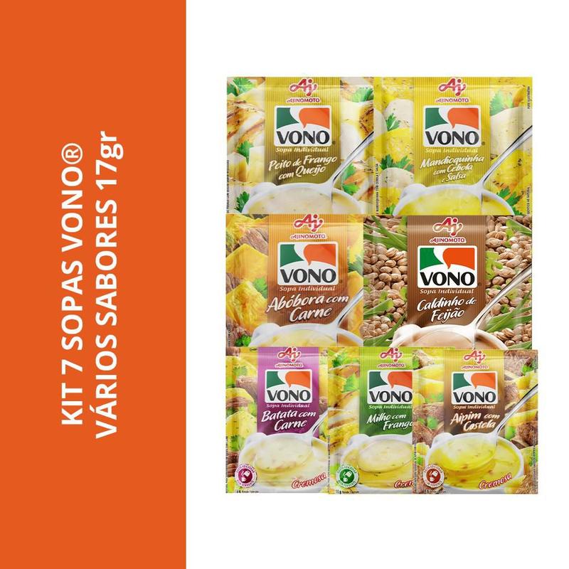 Kit 7 Sopas Vono Vários Sabores 17Gr - Sopa - Magazine Luiza