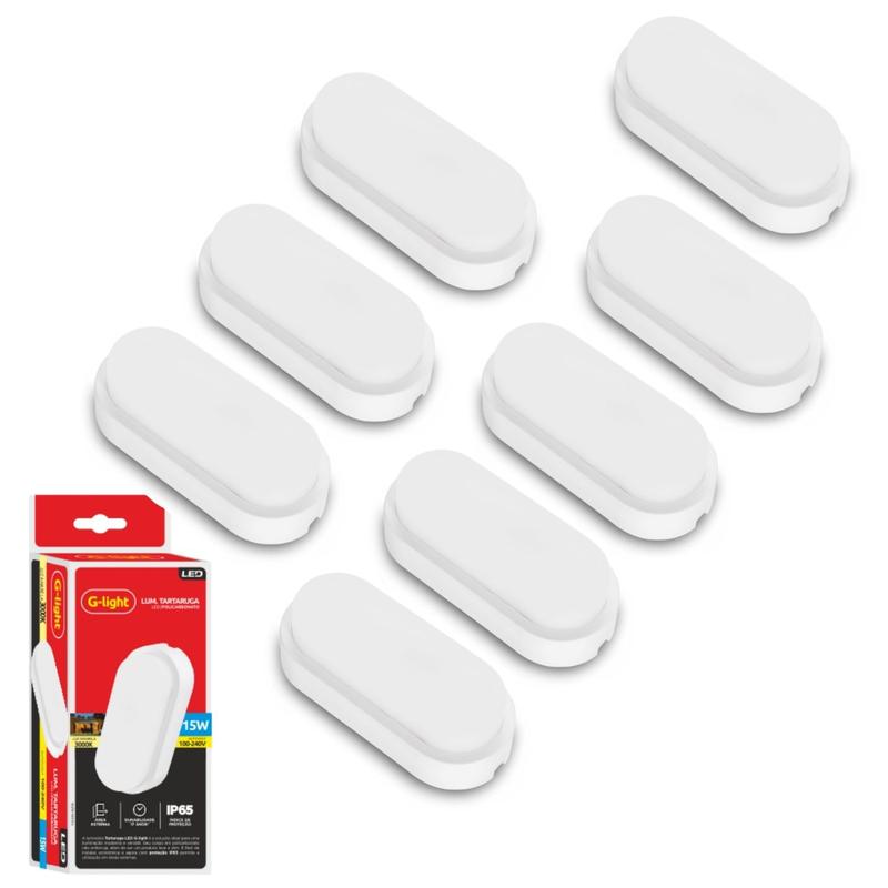 Kit 8 Arandela Tartaruga Led Luminária 15W Ip65 Bivolt Interna/Externa ...