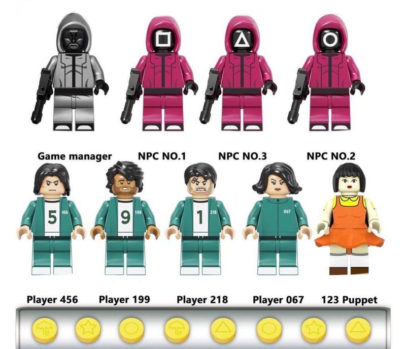 Kit 8 Bonecos Blocos De Montar Série Round 6 Net Flix - Mega Block Toys ...