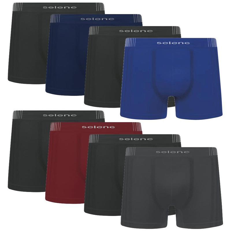 Kit 8 cueca boxer box Selene microfibra masculina original - Cueca ...