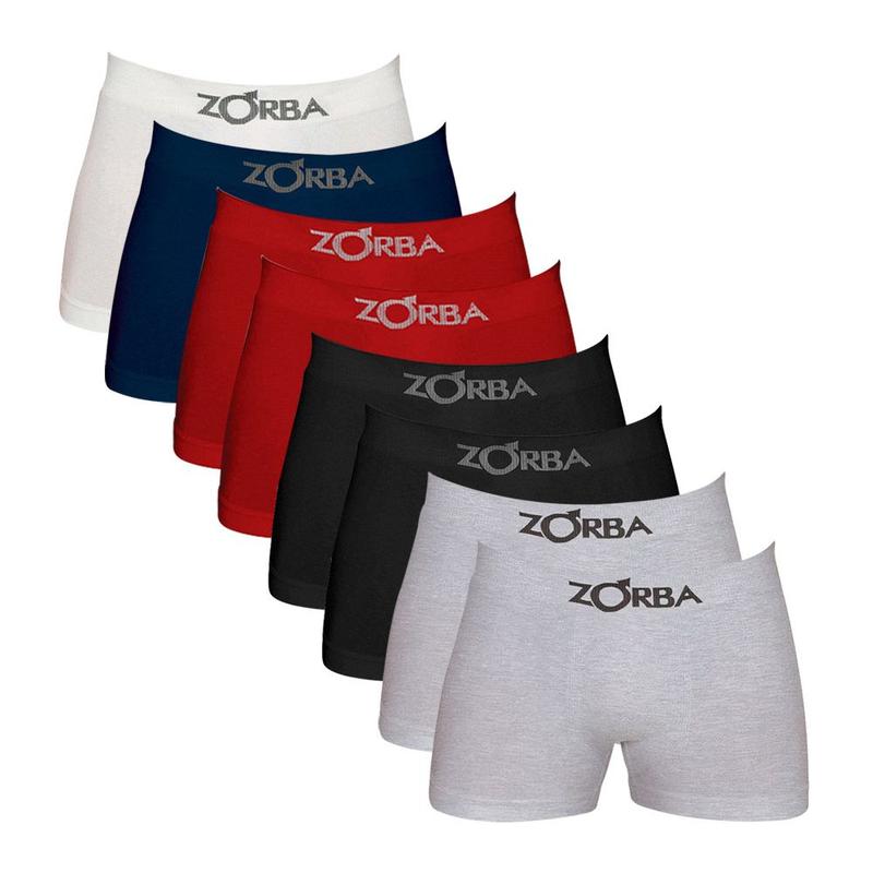 Kit 8 Cuecas Box Boxer Zorba Algodão Sem Costura 781 Sortida - Cueca ...