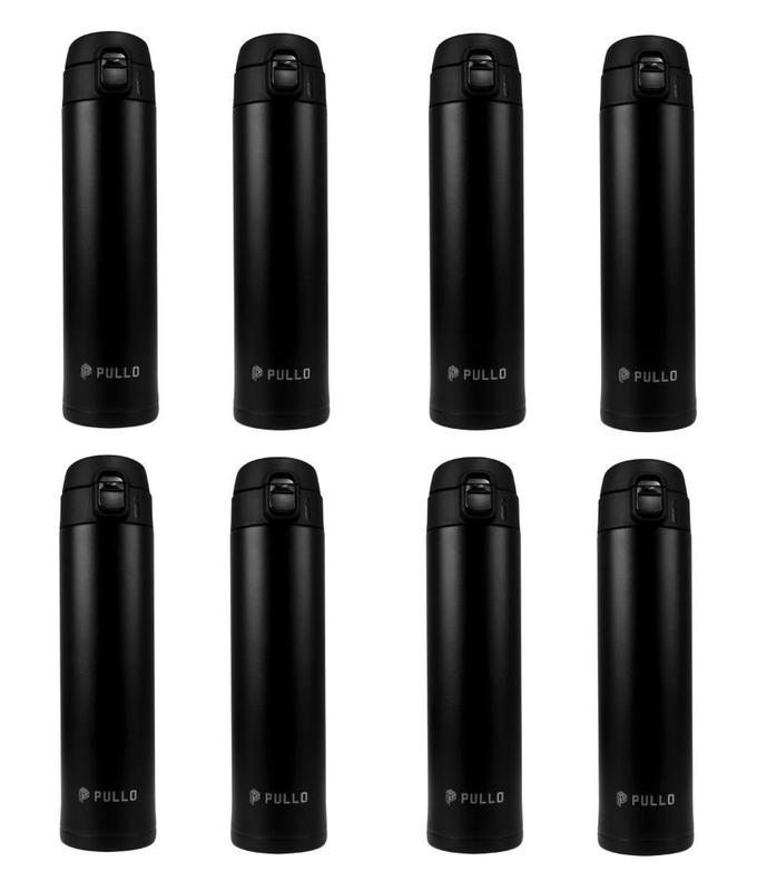 Kit 8 Garrafas Térmica Pullo Strip 520ML Preto - Garrafa Térmica - Magazine Luiza