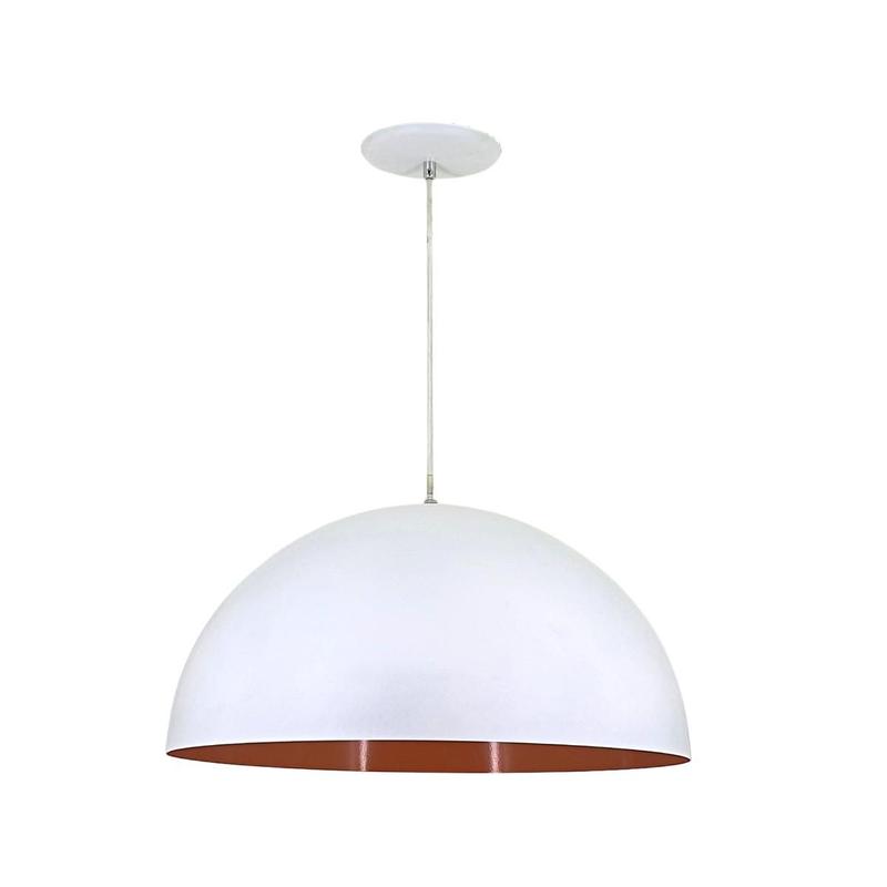 Kit 8 Luminária Pendente Meia Lua 50cm Interior Cobre Com Fiação 110 ...