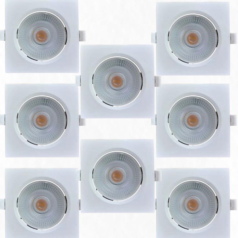 Kit 8 Spots Led Embutir Avant 7W 3000K Bivolt Luz Amarela - Quadrado ...