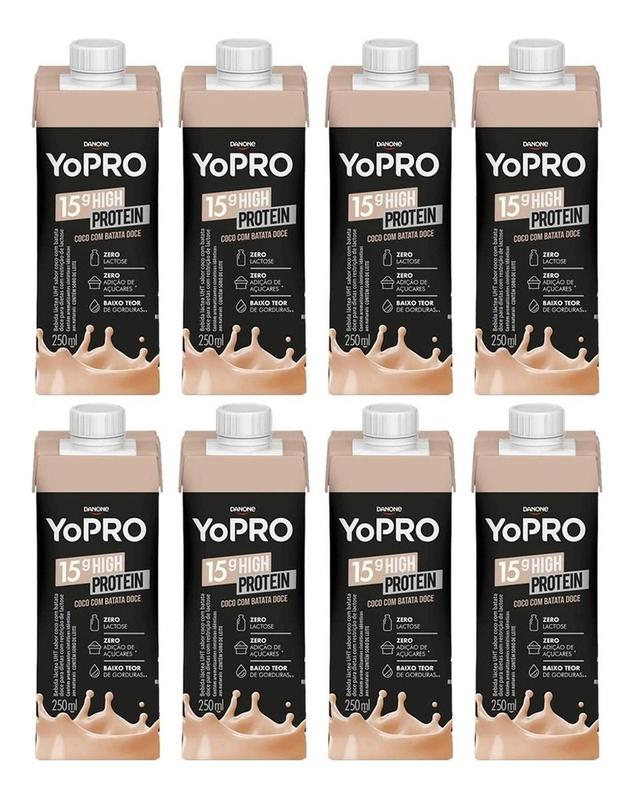 Kit 8 Unidades Yopro 15g High Protein 250ml - Danone Natural - Bebida ...