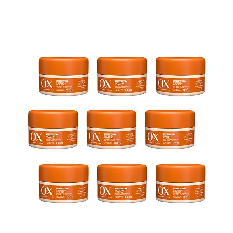 Kit 9 Máscara de Tratamento OX Cosméticos Creme de Nutrição Intensa Com ...