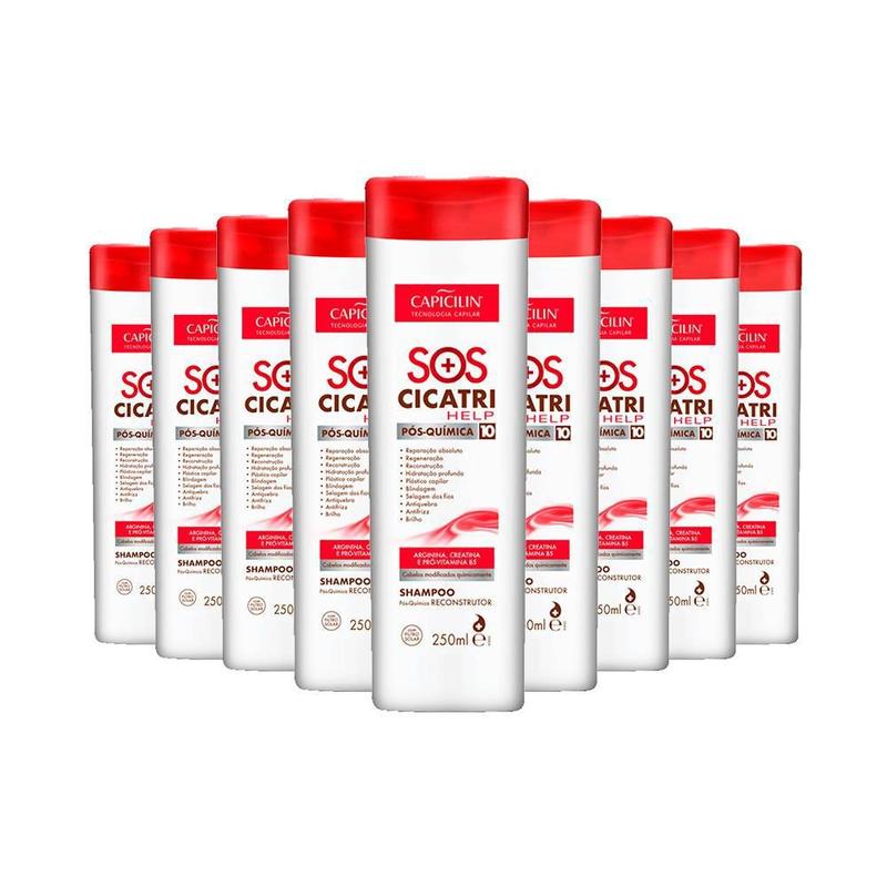 Kit 9 Shampoo Capicilin Sos Cicatri Help Pós-Química 250Ml ...