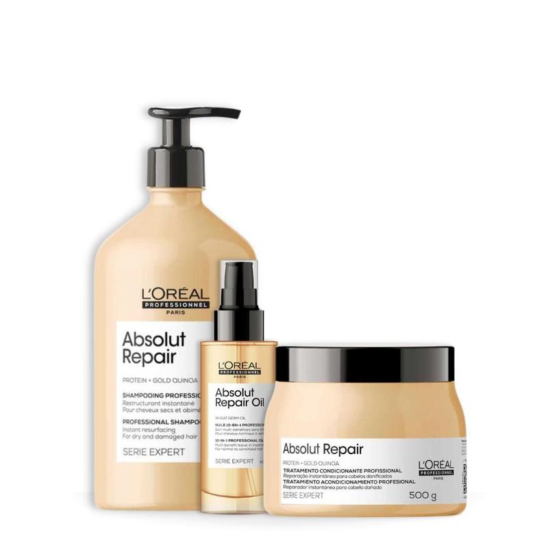 Kit Abs Repair Gold Sh 750ml + Masc 500ml + Óleo 90ml - Loreal ...