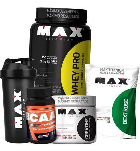 Kit Academia Hipertrofia Muscular - Max Titanium - Tonificador Muscular ...