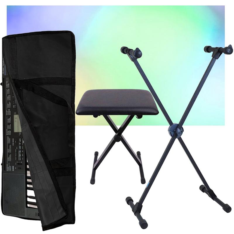Kit Acessórios para Teclados Casio Suporte Capa 5/8 e Banqueta ...