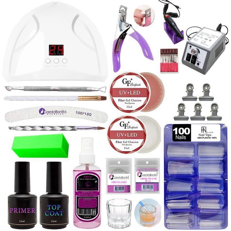Kit Acrigel Acrygel Unhas Cabine 36W Bivolt Lixa Mercedes - Garota ...