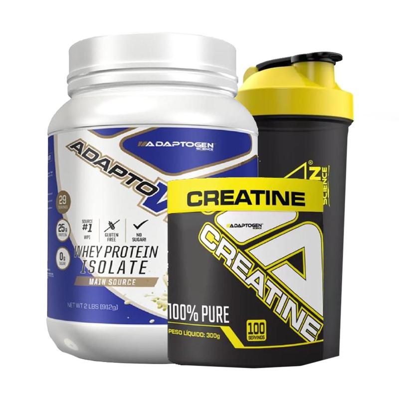 Kit Adapto Whey Baunilha 912g + Creatina 300g Adaptogen - Adaptogen ...