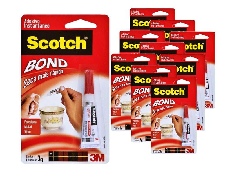 Kit Adesivo Instantaneo 3M Scotch Bond 3g Original 10 Unidades - Cola ...