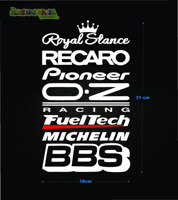 Kit Adesivo Para Carros Tuning Rebaixado Marcas Esportivas - Adesivos Mania Brasil - Acessórios ...