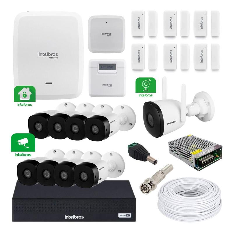 Kit Alarme Amt 8000 Sem Fio E Wifi Com Kit Camera Completo - INTELBRAS ...