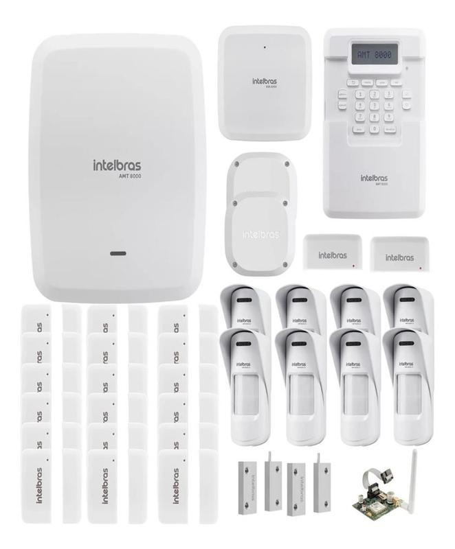 Kit Alarme Amt 8000 Sf E Wifi C/ 18 Magnéticos E 6 Infra Ext ...