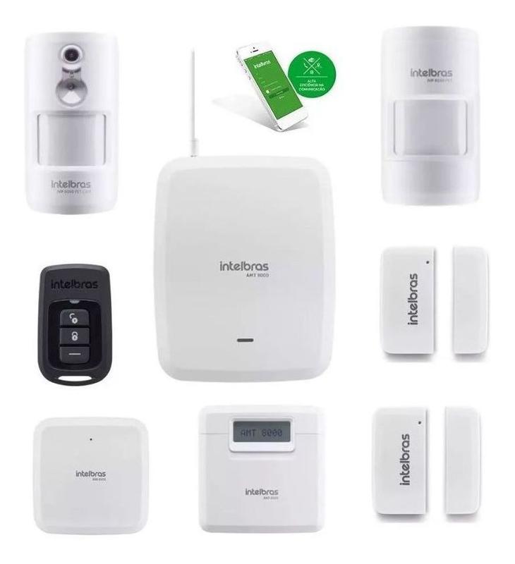 Kit Alarme Amt 8000 Wifi Sem Fio Com 6 Sensores Intelbras - Alarme ...