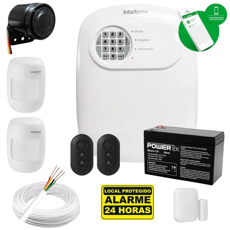 Kit Alarme Anm 24 Net C/ Sensores, Bateria, Sirene E Control - INTELBRAS - Alarme Residencial ...