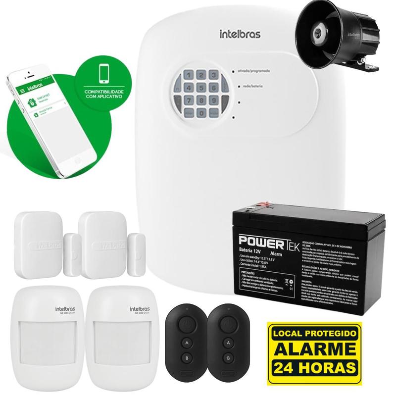 Kit Alarme Intelbras Com 4 Sensores Sem Fio Mod. Fsk E Ook - Alarme ...