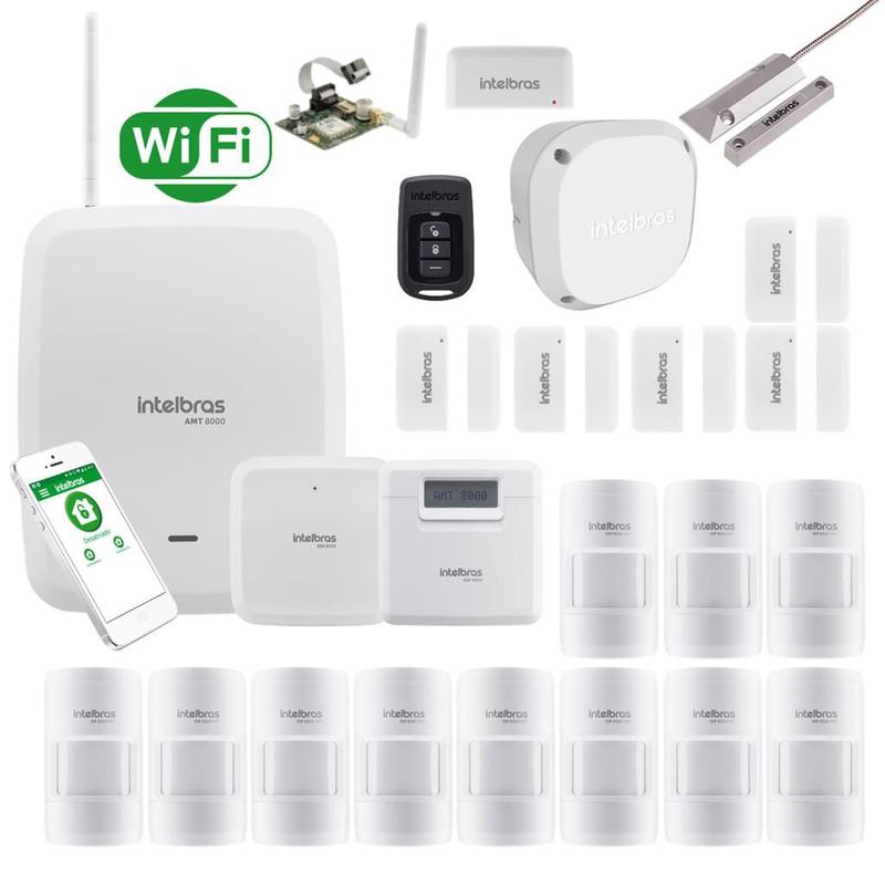 Kit Alarme Sem Fio Amt 8000 Wi-fi C/ Xag 8000 3g E Sensores - INTELBRAS ...