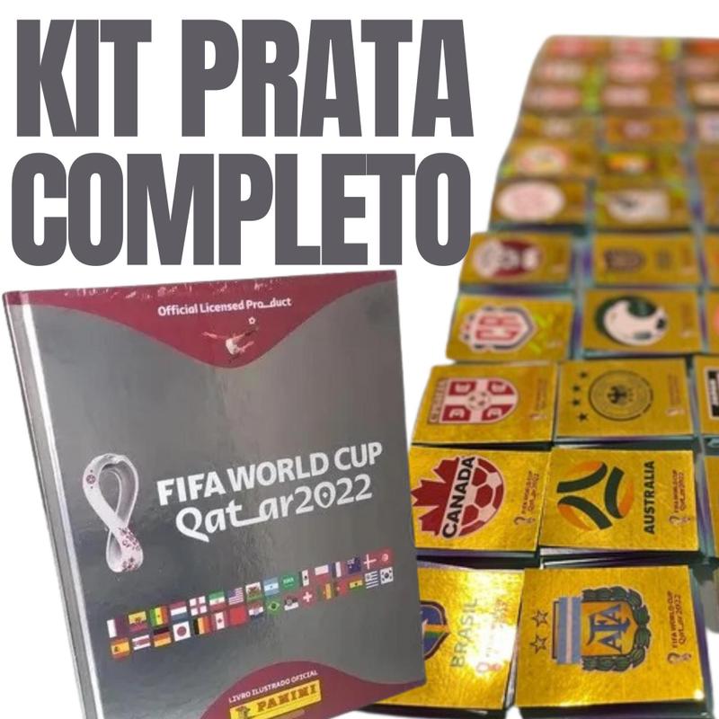 Kit Álbum Capa Prata Completo com Todas as Figurinhas - Copa Do Mundo ...