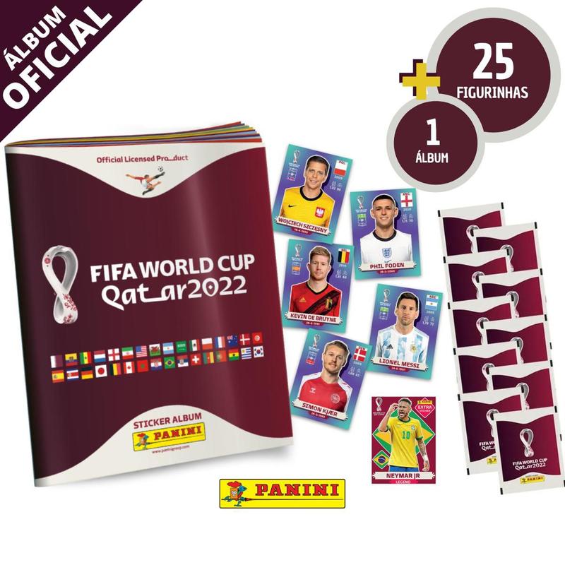 Kit álbum Da Copa 2022 Qatar 25 Figurinha Fifa World Cup Panini