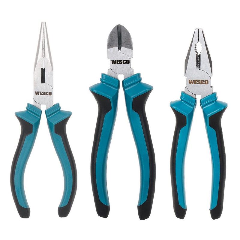 Kit Alicates Universal, Corte Diagonal, Bico Meia Cana Wesco - Alicate ...