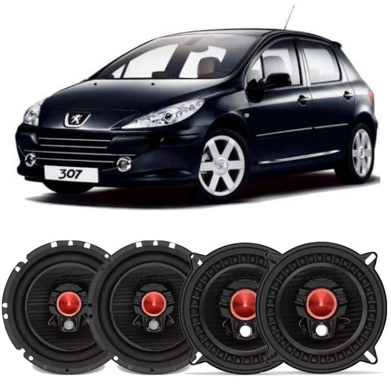 Kit Alto Falante Peugeot 307 5 e 6 Pol Bomber Bbr 200w - Kit 2 Vias ...