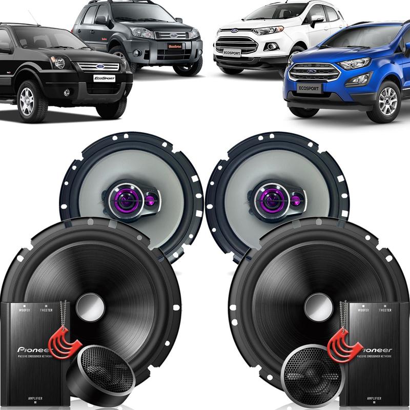Kit Alto Falantes Dianteiros e Traseiros Ford Ecosport 2004 até 2021 - Pioneer Kit 2 Vias e ...