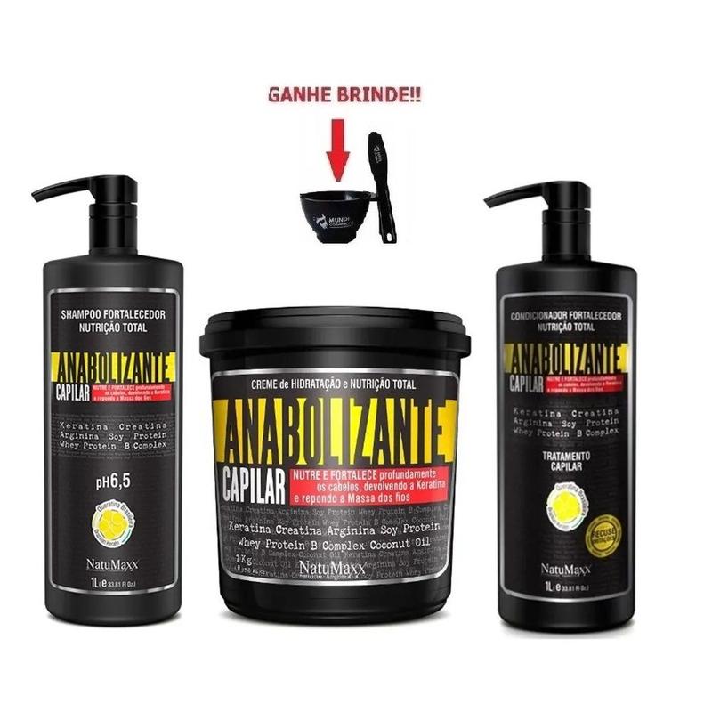 Kit Anabolizante Capilar Natumaxx (sham/condic/máscara 1kg) - Kit de ...