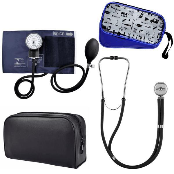 Kit Aparelho Pressao Esfigmo Aneroide Estetoscopio Multilaser Premium ...