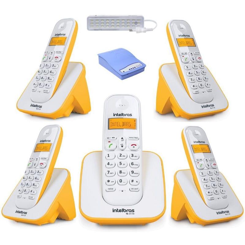 Kit Aparelho Telefone Bina 4 Ramal Entrada Chip Celular 3G - Intelbras ...