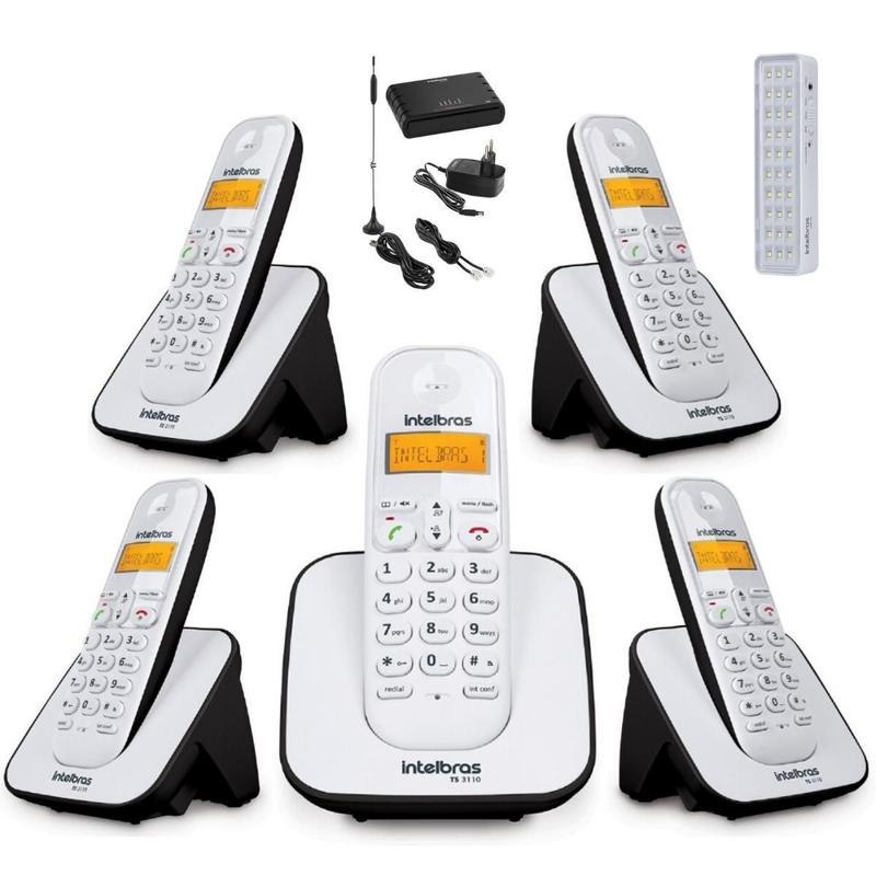 Kit Aparelho Telefone Bina 4 Ramal Entrada Chip Celular 3G - Intelbras ...
