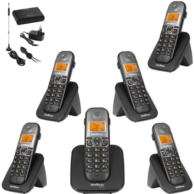 Kit Aparelho Telefone Fixo Bina com 5 ramal e entrada chip - Intelbras ...