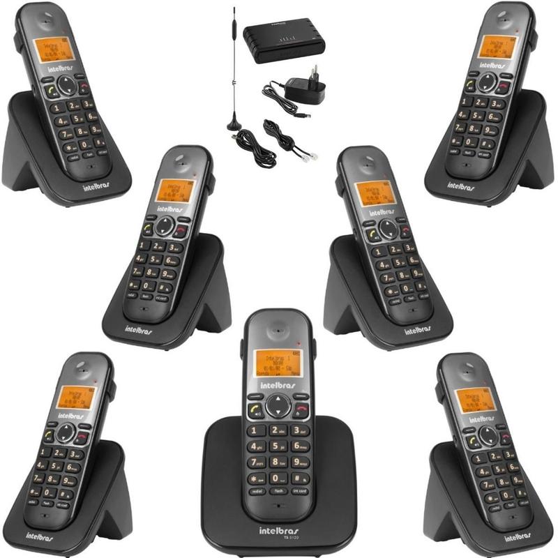 Kit Aparelho Telefone Fixo Bina com 6 ramal e entrada chip - Intelbras ...